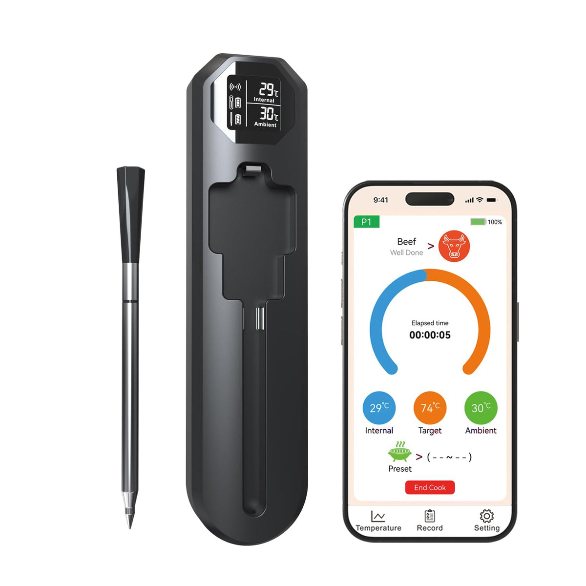 Smart Wireless Meat Thermometer – Egg & Ember